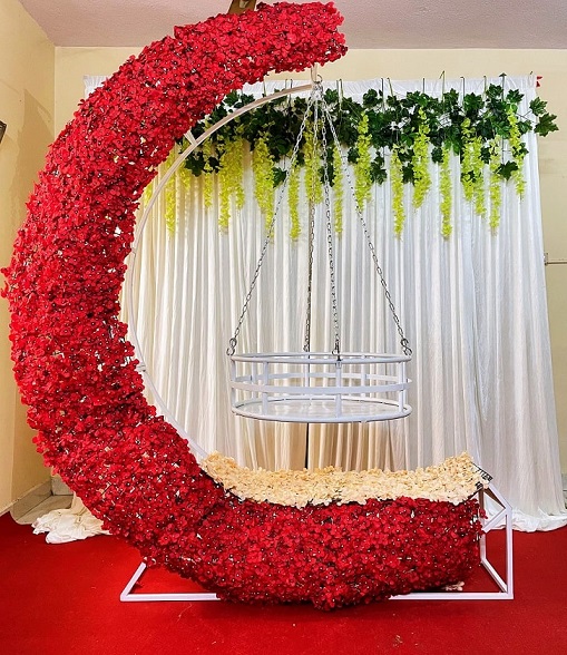 Cradle rent,Backdrop rent, Oonjal rent, Haldi Lotus Urli, Rolu Rokali ...